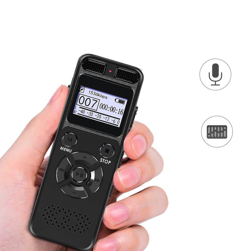 High Capacity Digital Voice Recorder In Black Color Internal memory 8GB