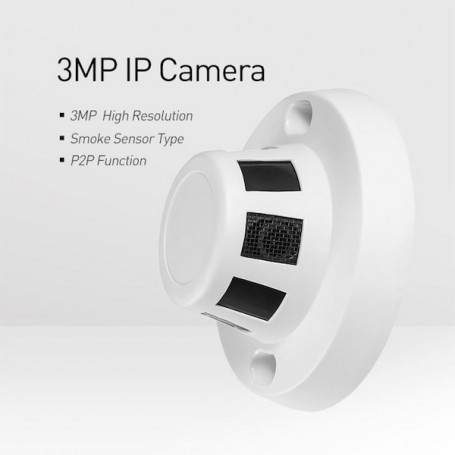 3MP IP indoor camera in a smoke detector Fire detector power Not included